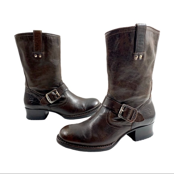 Frye | Shoes | Frye Martina Engineer Leather Motorcycle Boots | Poshmark